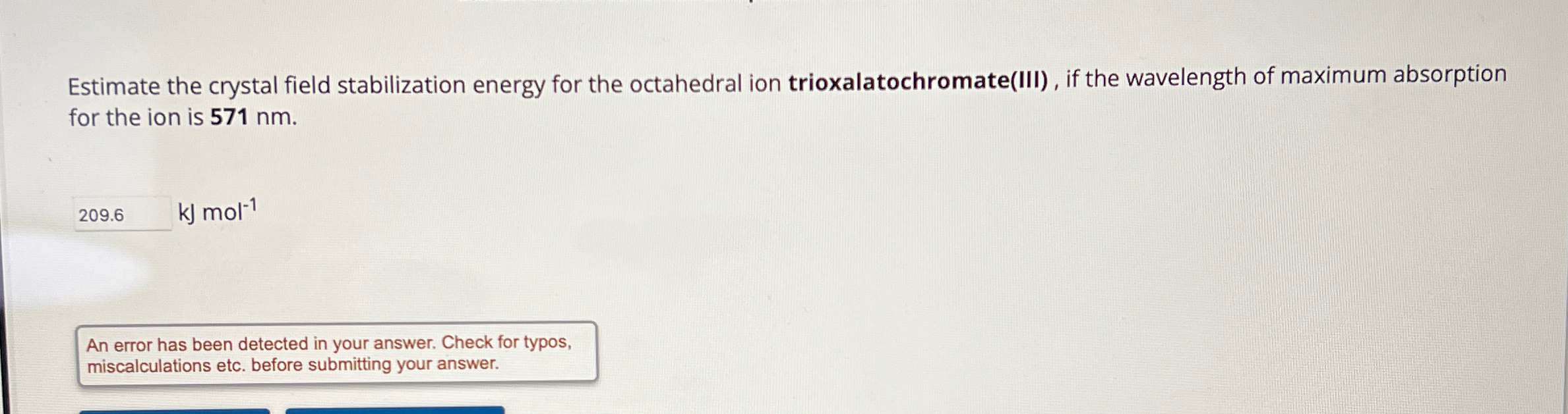 Solved Estimate the crystal field stabilization energy for | Chegg.com