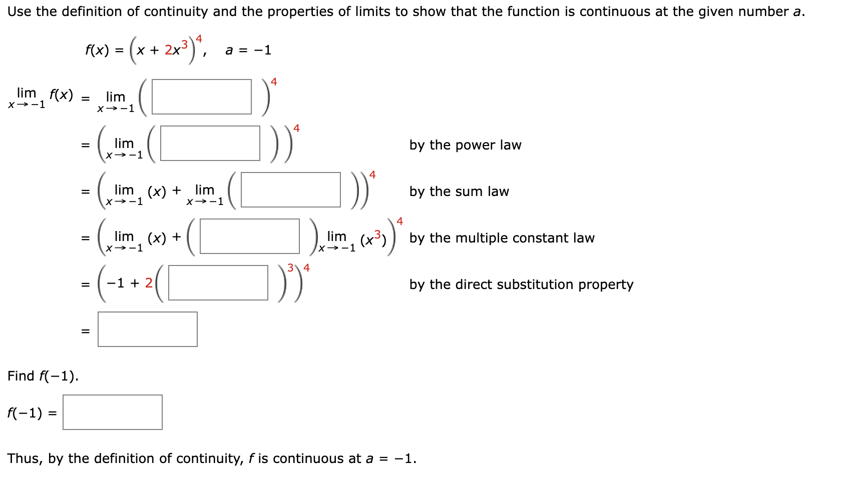 Solved Use the definition of continuity and the properties | Chegg.com