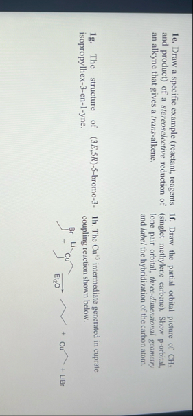 Solved 1e. ﻿Draw a specific example (reactant, ﻿reagents and | Chegg.com