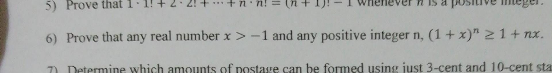 Solved Prove that any real number x>-1 and any positive | Chegg.com