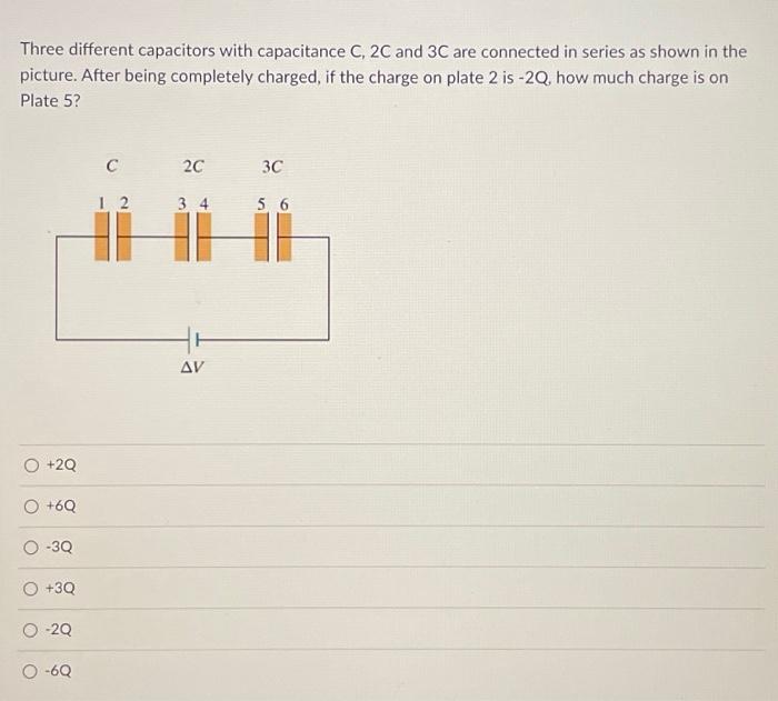 Solved Three different capacitors with capacitance C, 2C and | Chegg.com