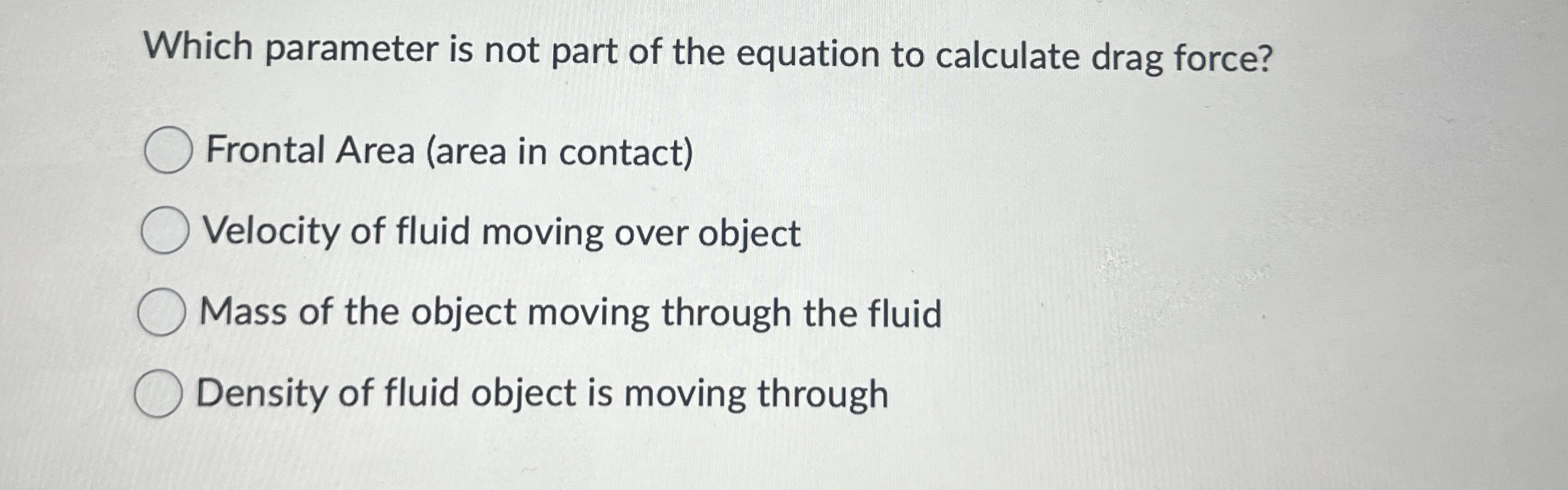 Solved Which parameter is not part of the equation to | Chegg.com