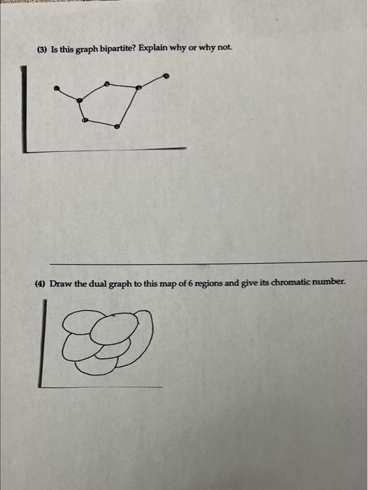 Solved (3) Is this graph bipartite? Explain why or why not. | Chegg.com