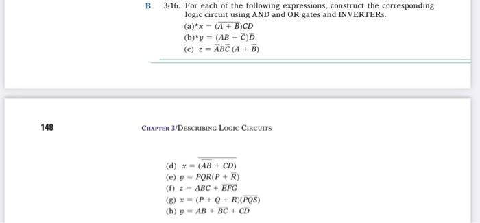 Solved B 3-16. For each of the following expressions, | Chegg.com