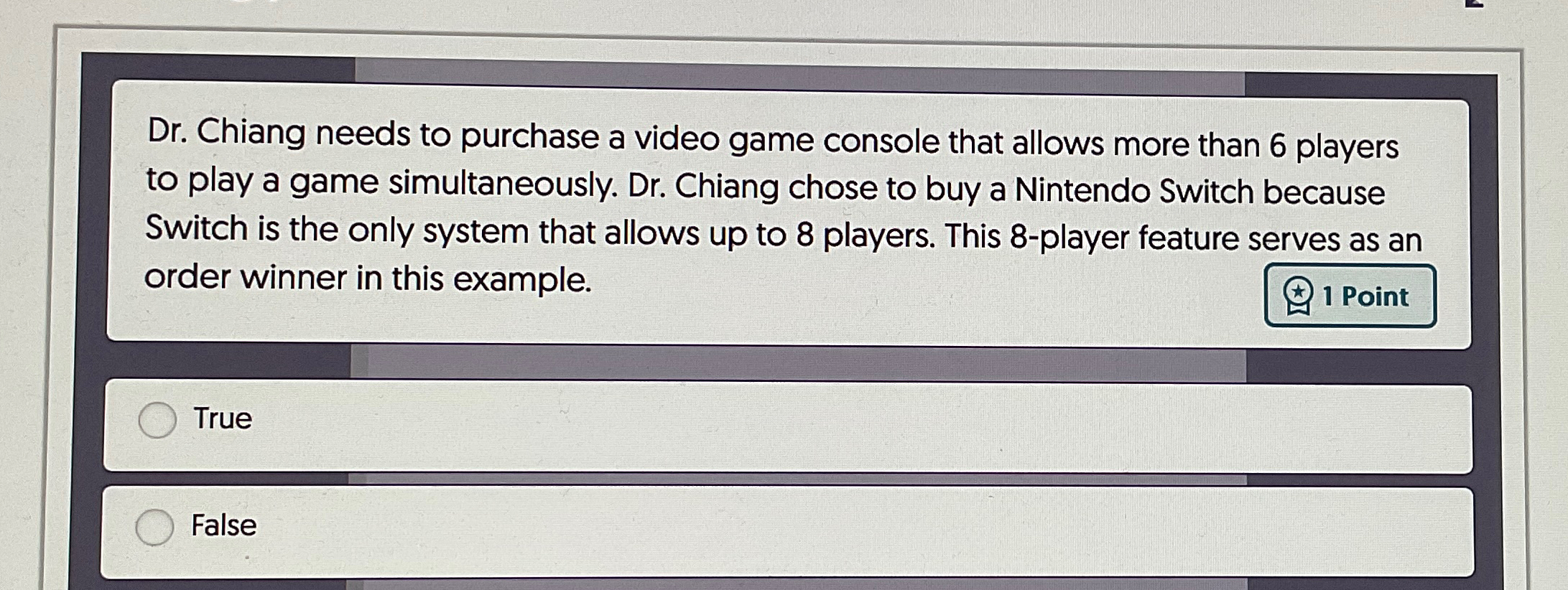 Solved Dr. ﻿Chiang needs to purchase a video game console | Chegg.com