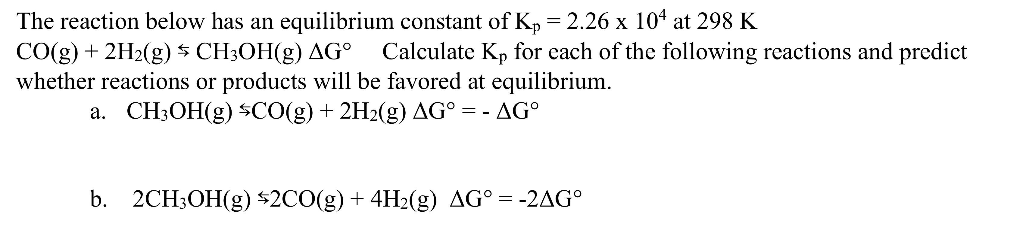 Solved The reaction below has an equilibrium constant of | Chegg.com