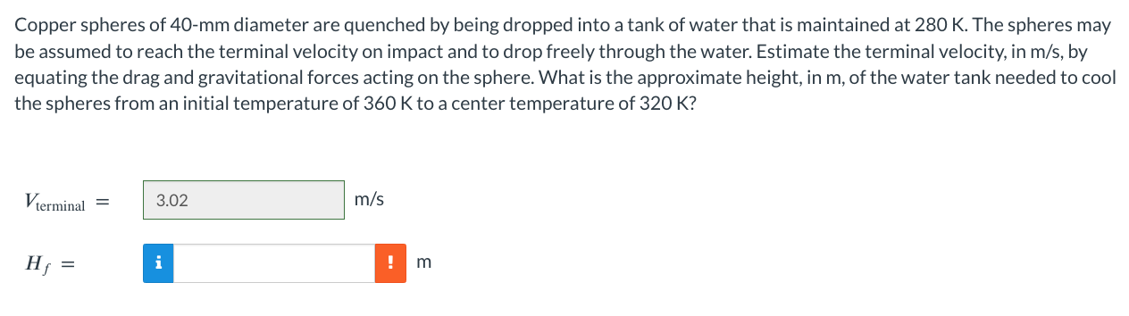 Solved Copper spheres of 40-mm ﻿diameter are quenched by | Chegg.com