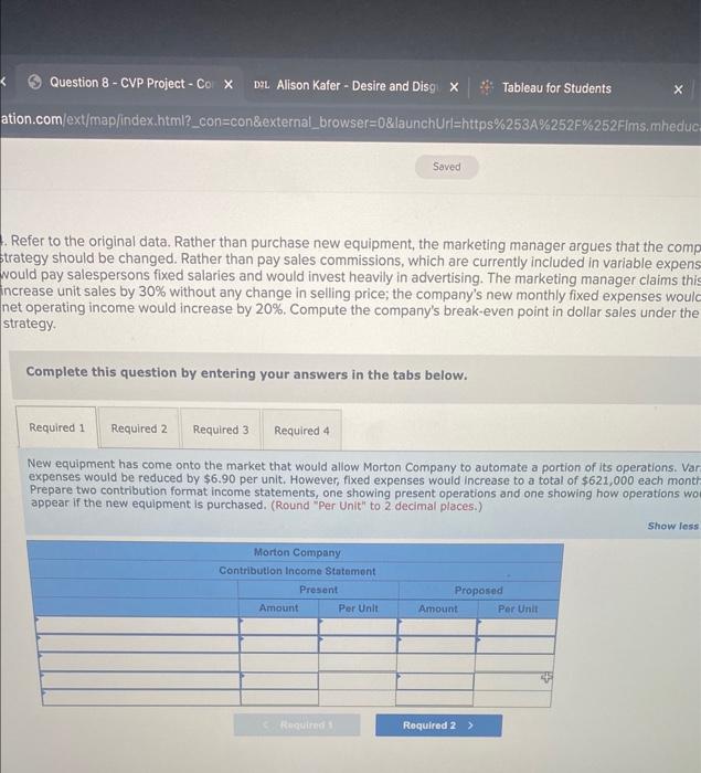 Problem 5-29 Changes in Cost Structure; Break-Even | Chegg.com
