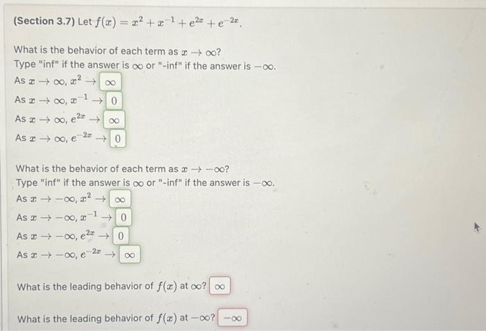 Solved (Section 3.7) Let f(x) = x² + x¹ + e²x +e-2x. -1 What | Chegg.com