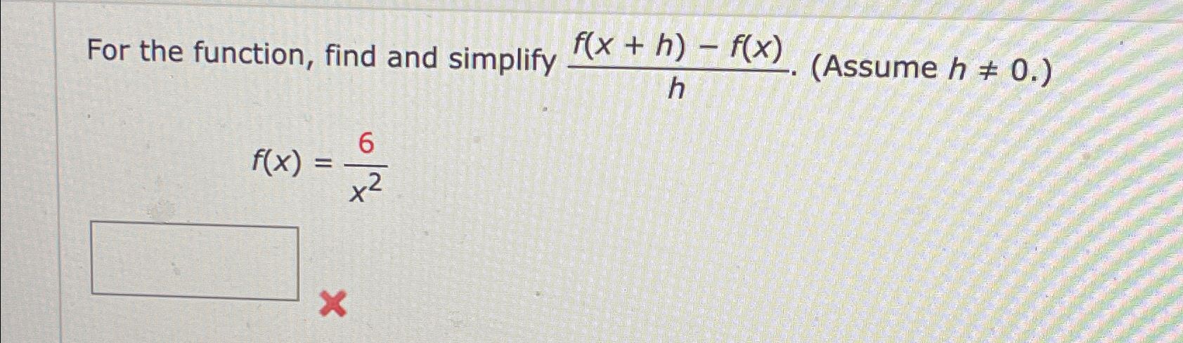 Solved For the function, find and simplify | Chegg.com