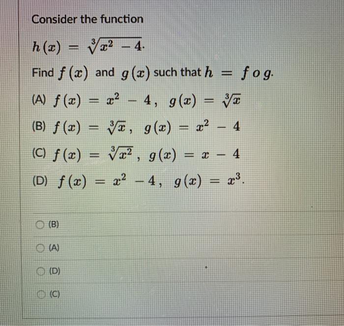 Solved Consider Two Functions F X 3 X 4 And G X 5