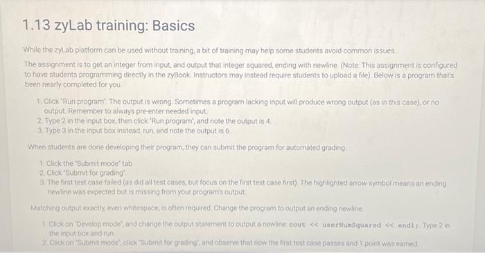 Solved While the zyLab platform can be used without training | Chegg.com