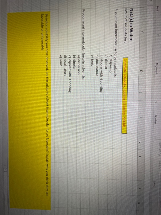 Solved Formatting Table Font Alignment Number Styles C с D E | Chegg.com