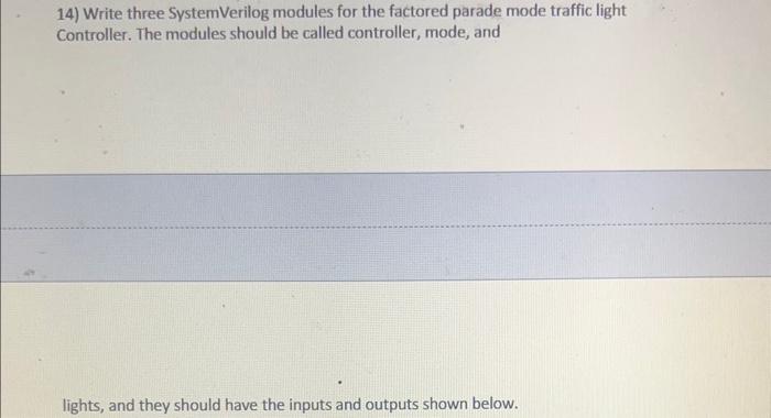 14) Write three SystemVerilog modules for the | Chegg.com