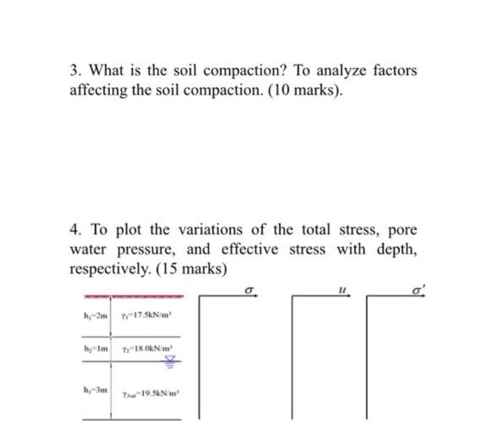 Solved 3. What is the soil compaction? To analyze factors | Chegg.com