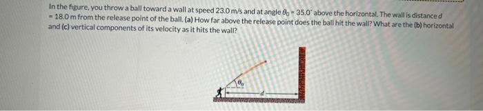 Solved In the figure, you throw a ball toward a wall at | Chegg.com
