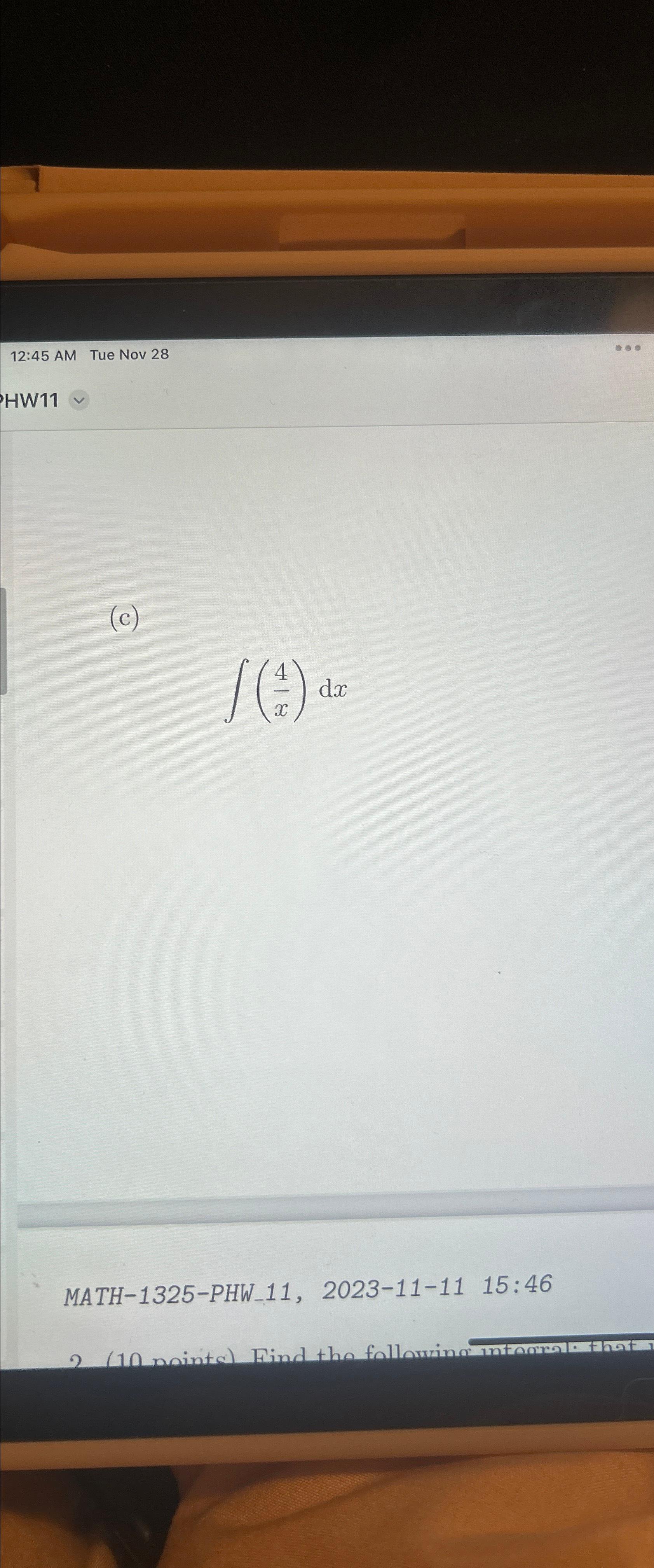 Solved 12:45 ﻿AM Tue Nov | Chegg.com