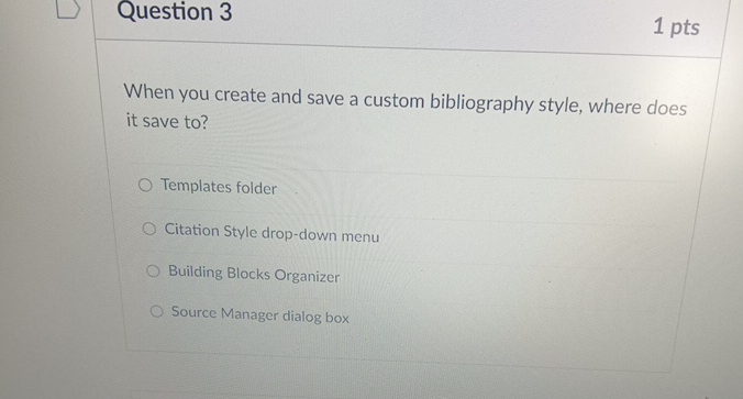 Solved Question 31 ﻿ptsWhen you create and save a custom | Chegg.com