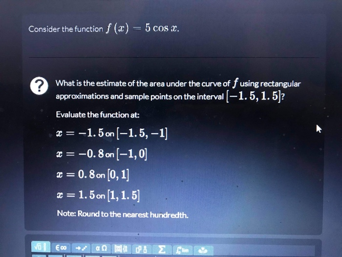 Solved Consider the function f (x) 5 cos x. What is the | Chegg.com