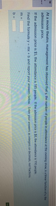 Solved At a movie theatre, management has observed that y, | Chegg.com