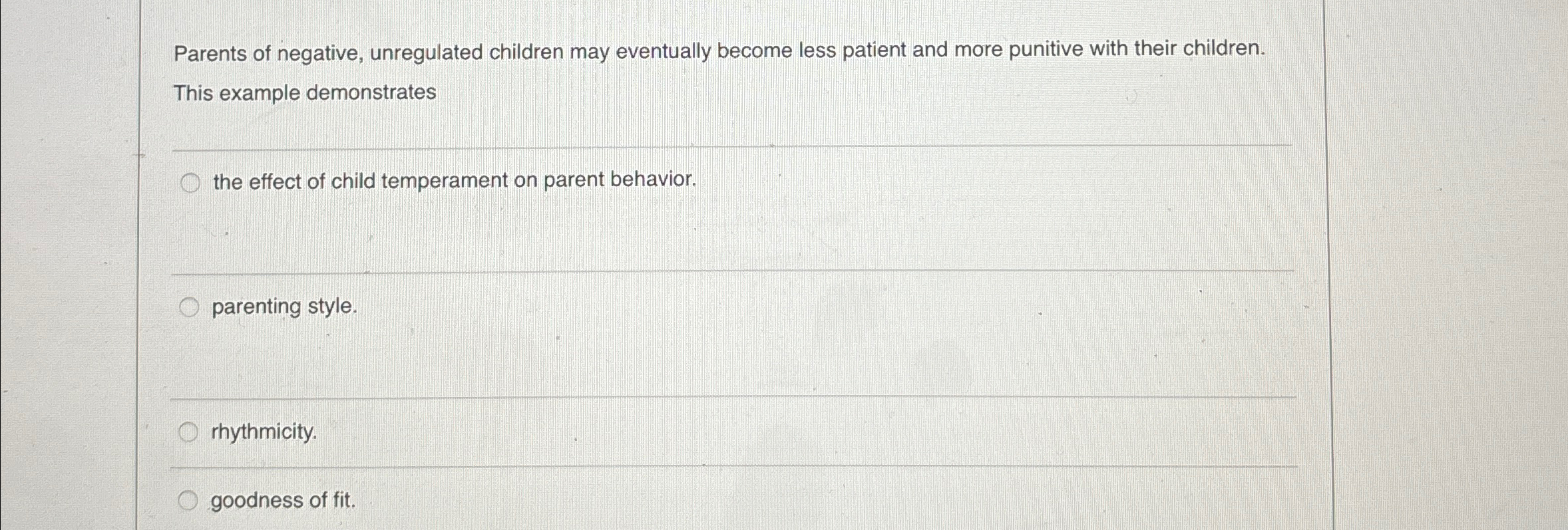 Solved Parents of negative, unregulated children may | Chegg.com