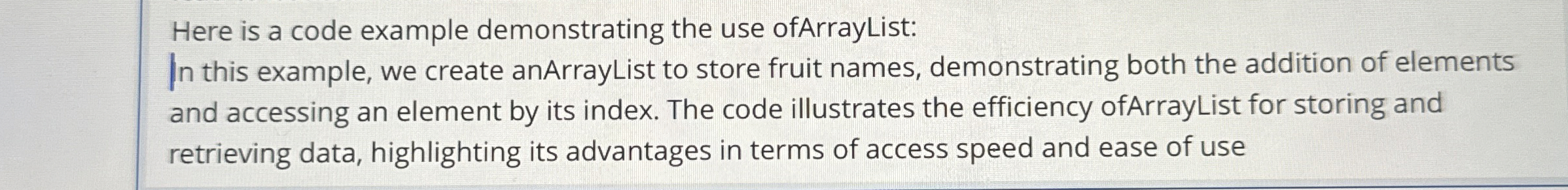 Solved Here is a code example demonstrating the use | Chegg.com