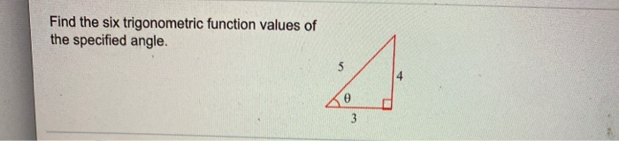Solved Find the six trigonometric function values of the | Chegg.com