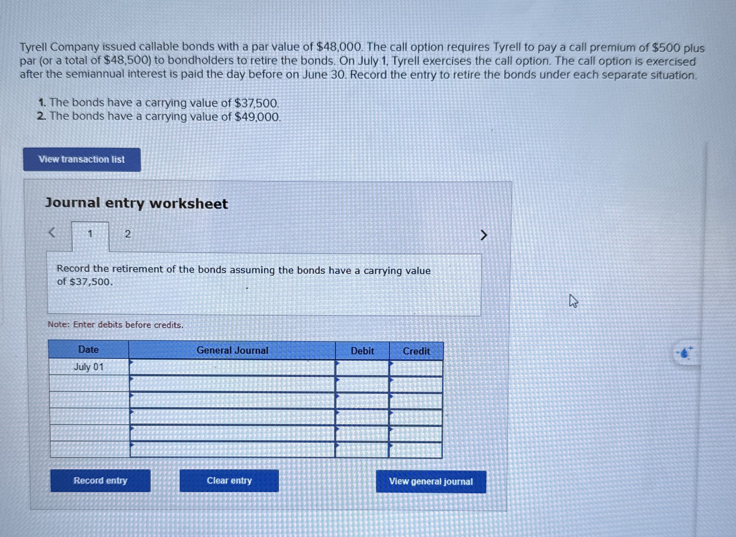 Solved Tyrell Company issued callable bonds with a par value | Chegg.com