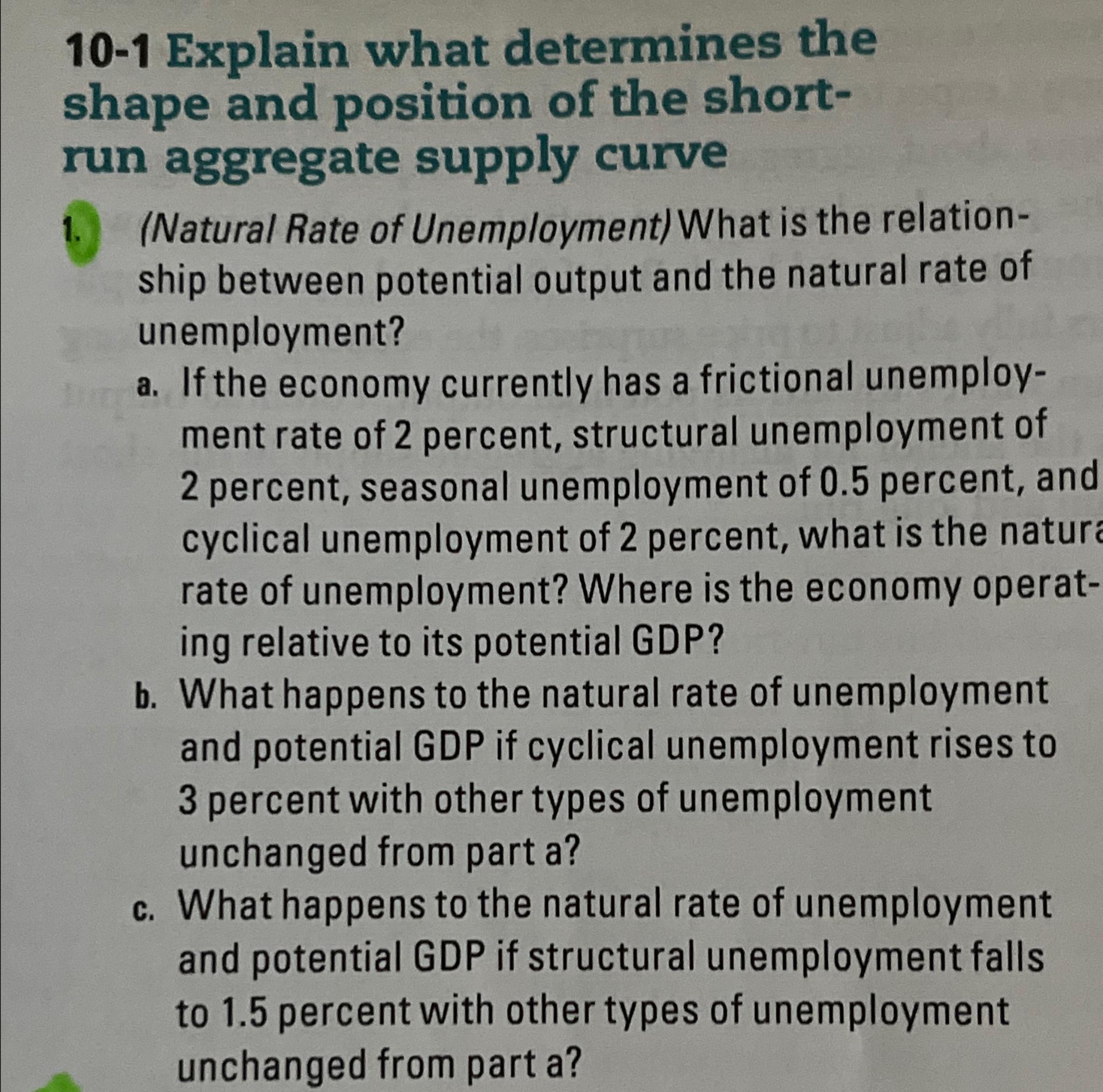 Solved 10-1 ﻿Explain what determines the shape and position | Chegg.com