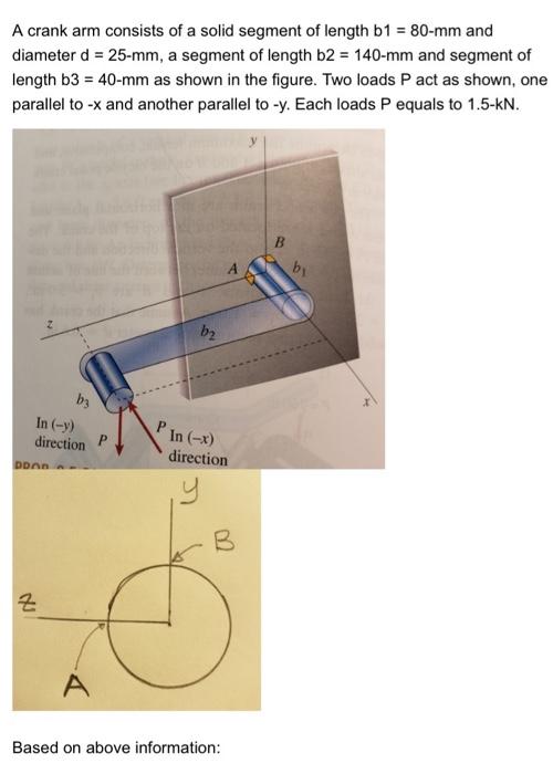 Solved A crank arm consists of a solid segment of length | Chegg.com