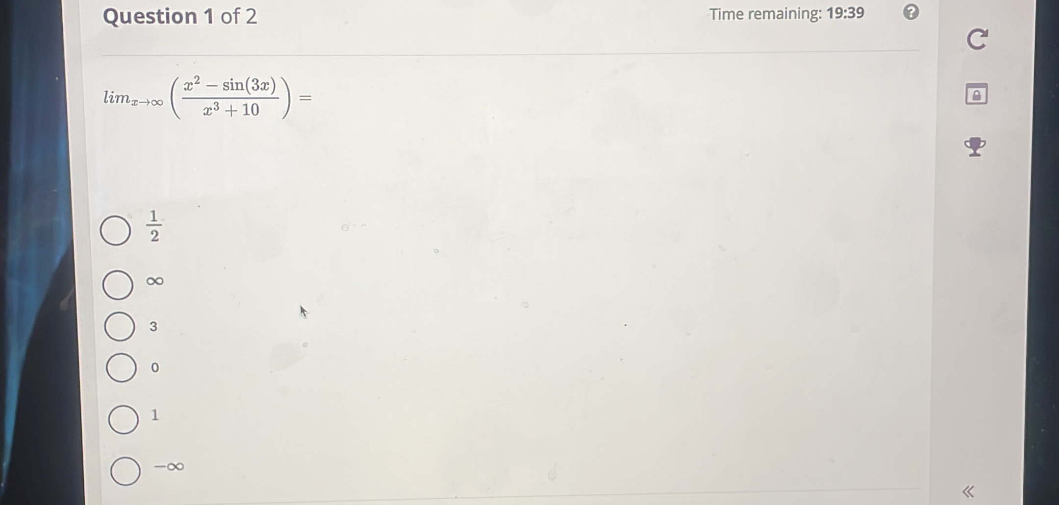 Solved Question 1 ﻿of 2Time remaining: | Chegg.com