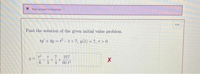 Solved Find the solution of the given initial value problem. | Chegg.com