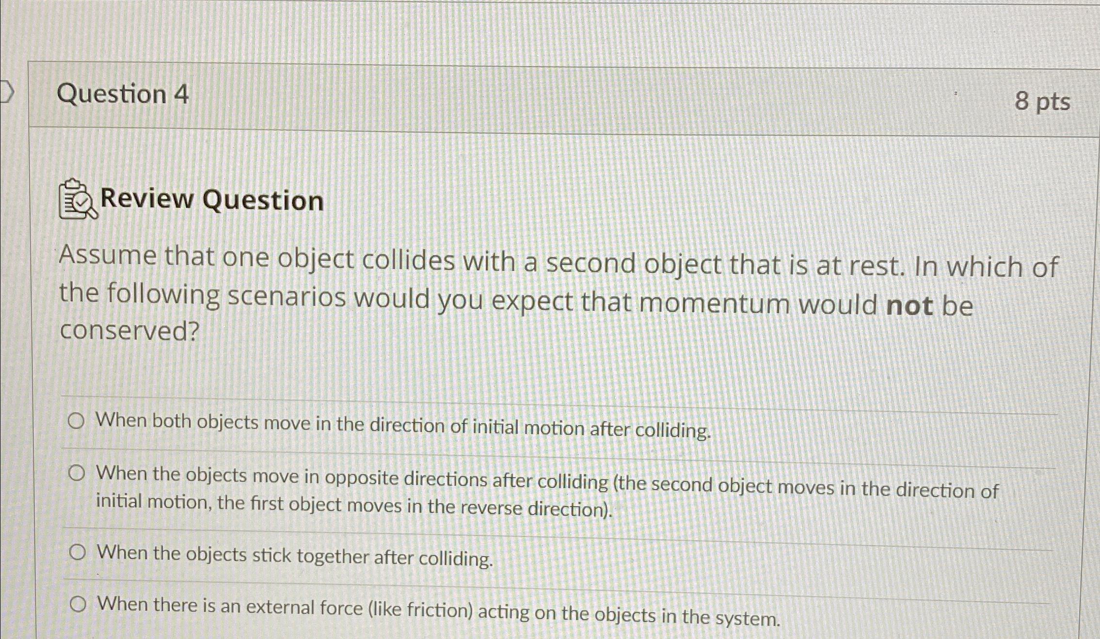Solved Question 48 ﻿ptsReview QuestionAssume that one object | Chegg.com