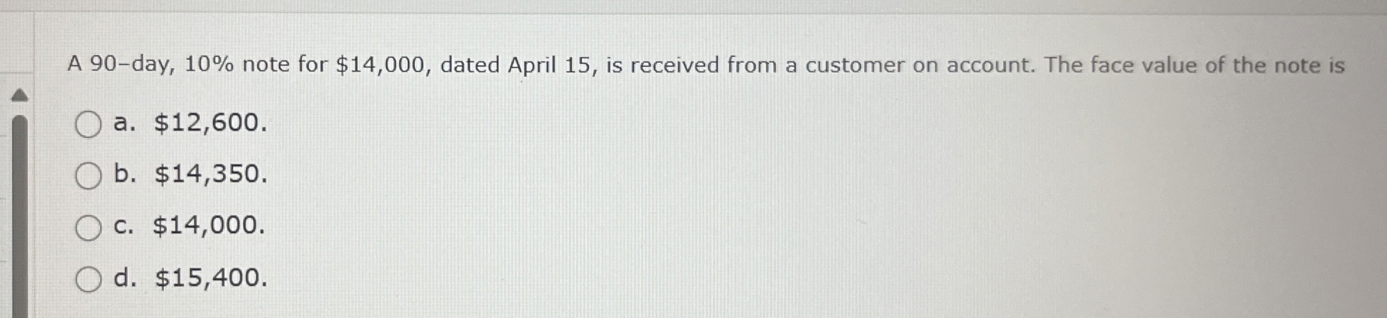 Solved A 90 -day, 10% ﻿note for $14,000, ﻿dated April 15 , | Chegg.com