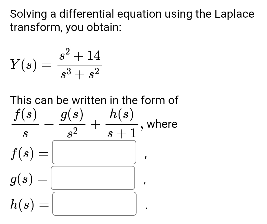Solved Solving a differential equation using the Laplace | Chegg.com