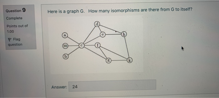 Solved Here is a graph G. How many isomorphisms are there | Chegg.com