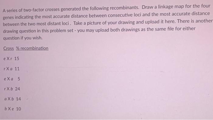 Solved A series of two-factor crosses generated the | Chegg.com