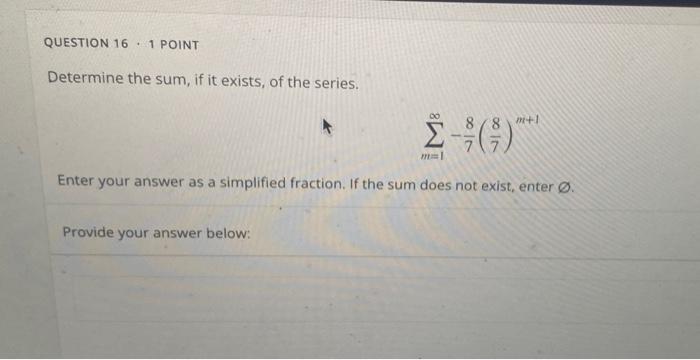 Solved Determine the sum, if it exists, of the series. | Chegg.com