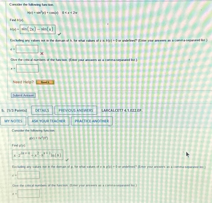Solved Consider the following function. Find h'(x). h(x) = | Chegg.com