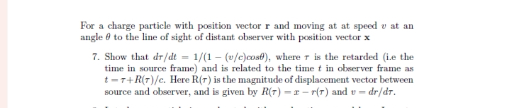Solved For a charge particle with position vector r ﻿and | Chegg.com