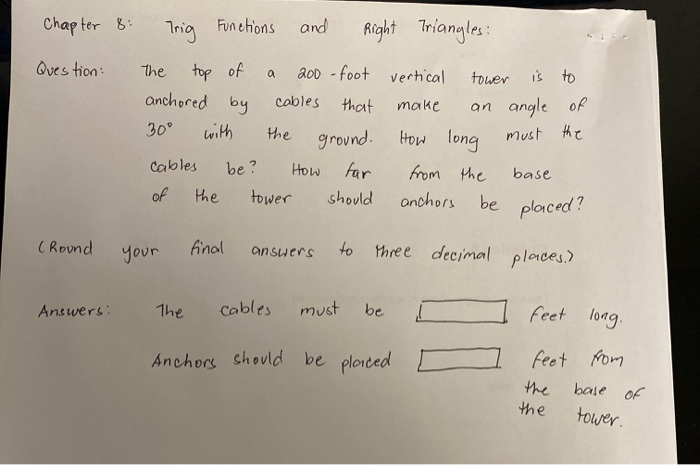 Solved Chapter 8: Trig Functions and Right Triangles: | Chegg.com