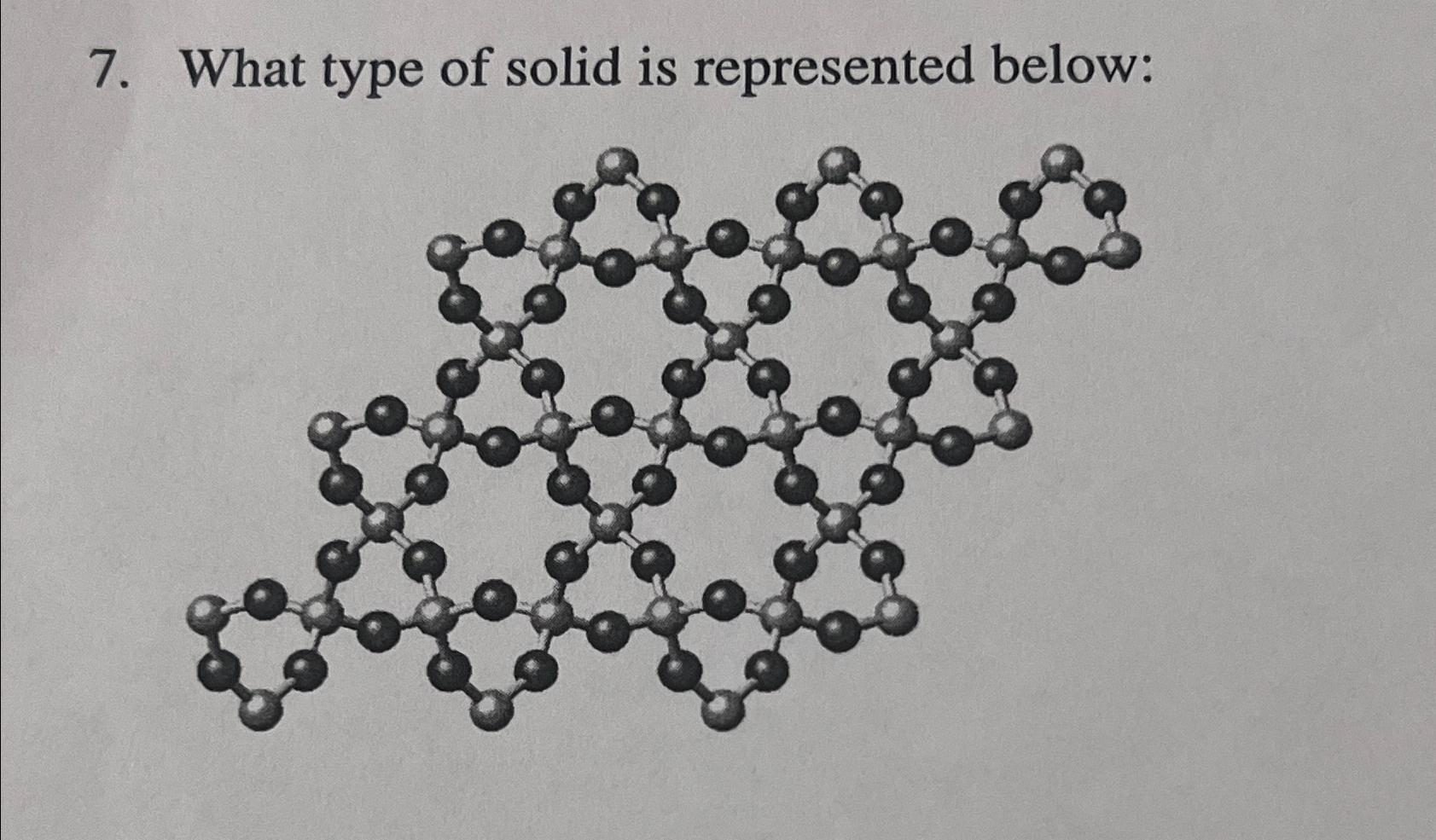 Solved What type of solid is represented below: | Chegg.com