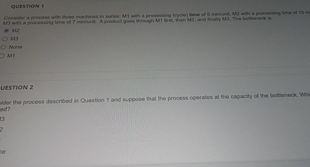 Solved QUESTION 1Consider a process with three machinos in | Chegg.com