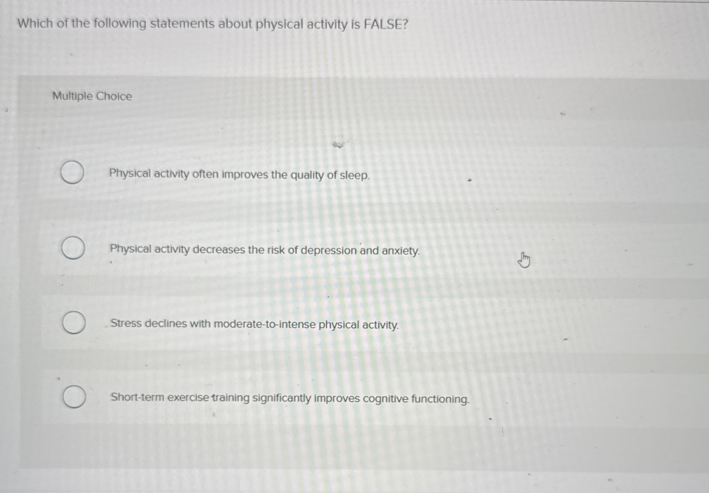 Solved Which of the following statements about physical | Chegg.com
