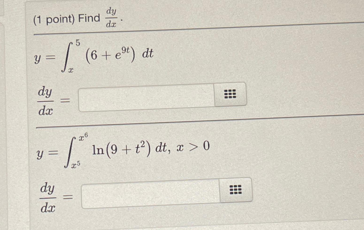 Solved (1 ﻿point) ﻿Find | Chegg.com