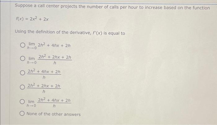 Solved Suppose a call center projects the number of calls | Chegg.com