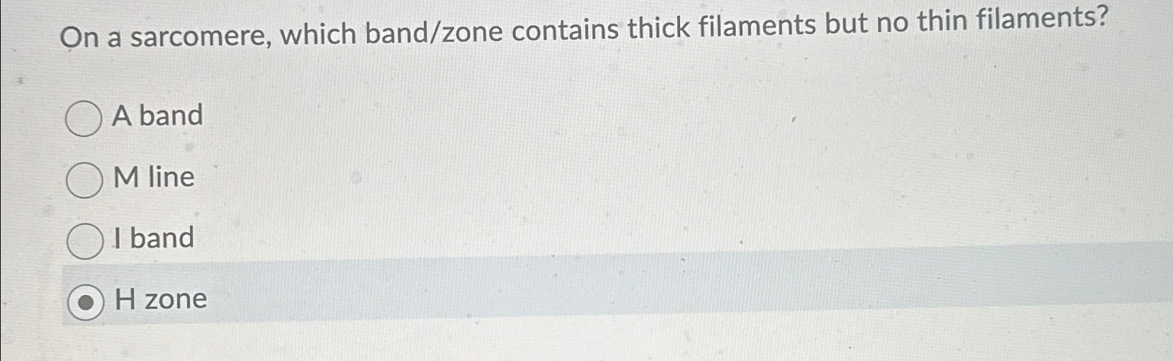 Solved On a sarcomere, which band/zone contains thick | Chegg.com