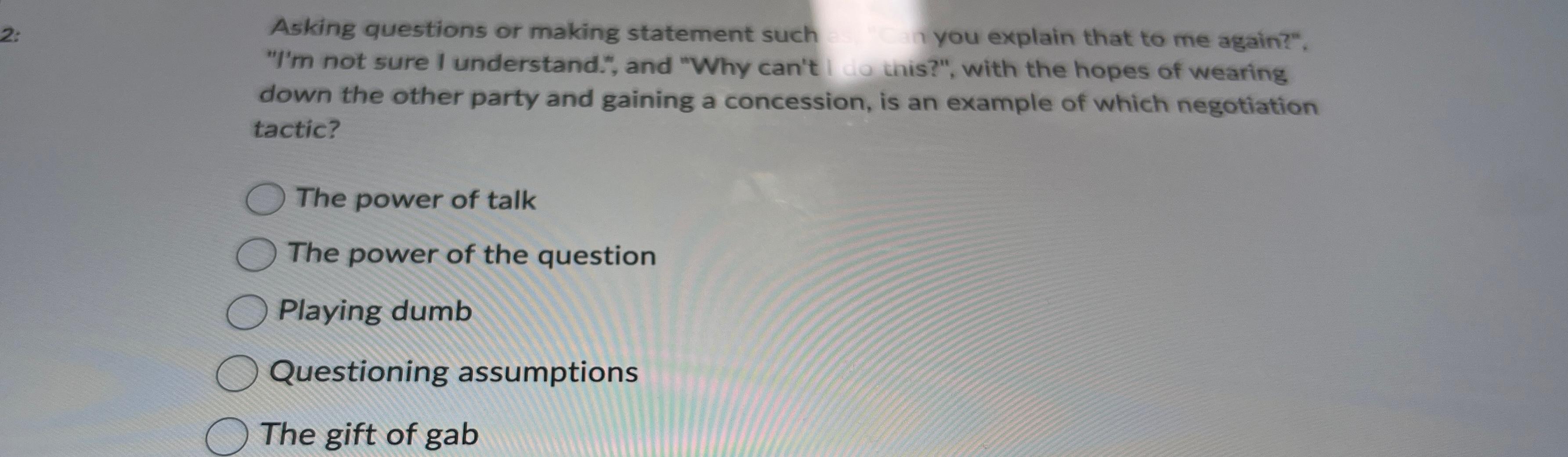 Solved Asking questions or making statement suchyou explain | Chegg.com