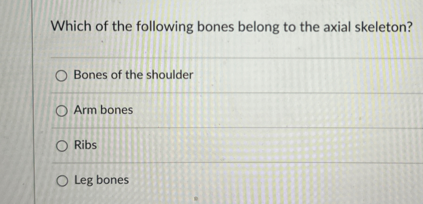 Solved Which of the following bones belong to the axial | Chegg.com Solved Which of the following bones belong to the axial | Chegg.com