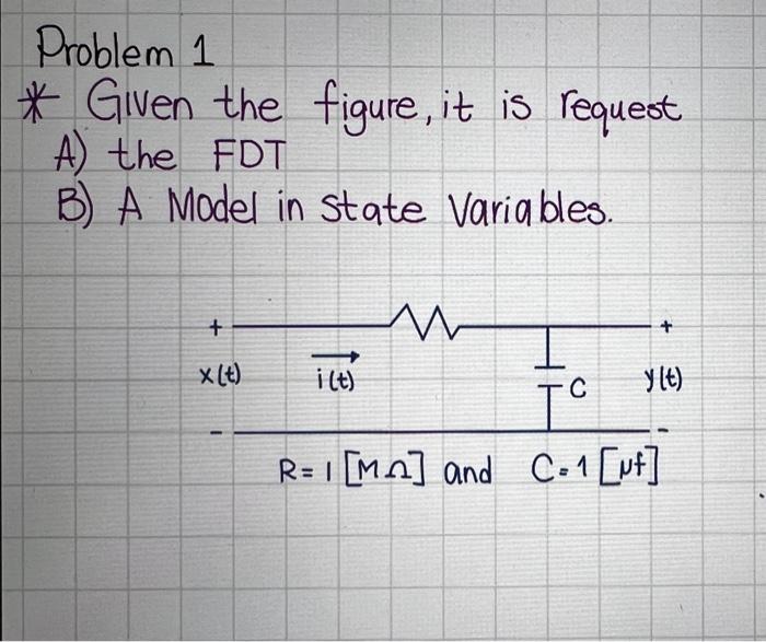 Dada la figura se pide: (a) la FDT, (b) un modelo en | Chegg.com